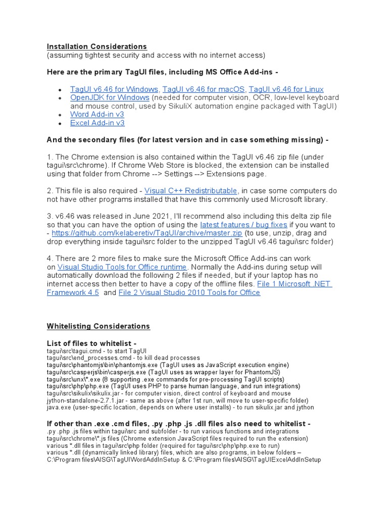 TagUI Installation Guide and Security | PDF | Malware | Computer File