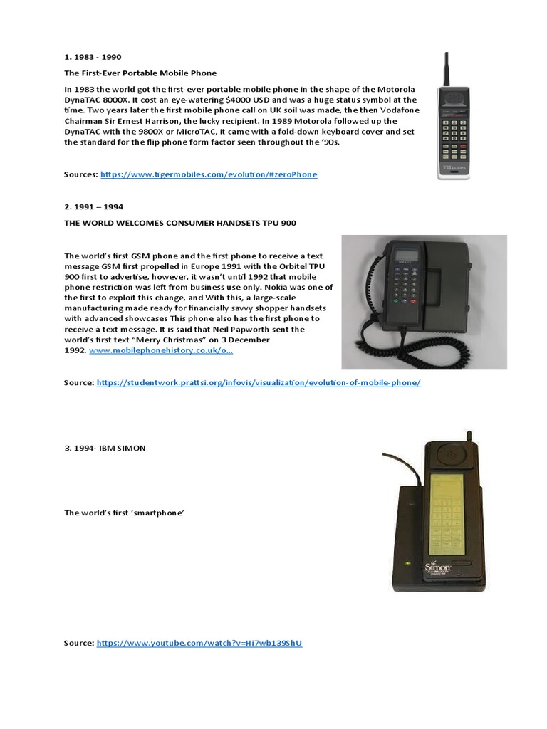 1983 - 1990 The First-Ever Portable Mobile Phone | PDF | Educational ...