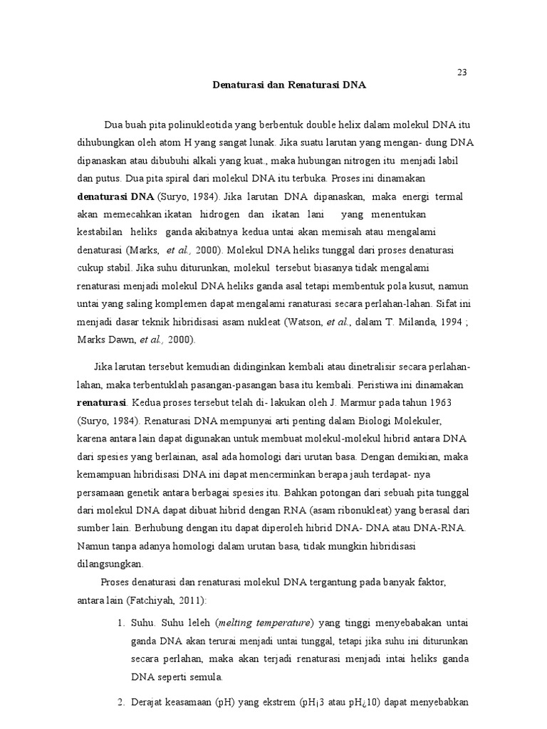 Denaturasi dan Renaturasi DNA | PDF