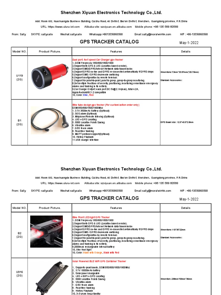 Gps Tracker Catalog | PDF | General Packet Radio Service | 4 G