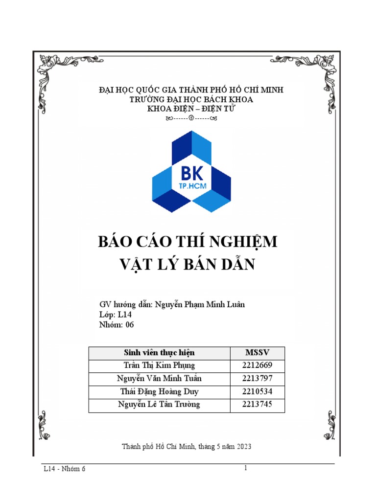 Báo Cáo TN VLBD | PDF