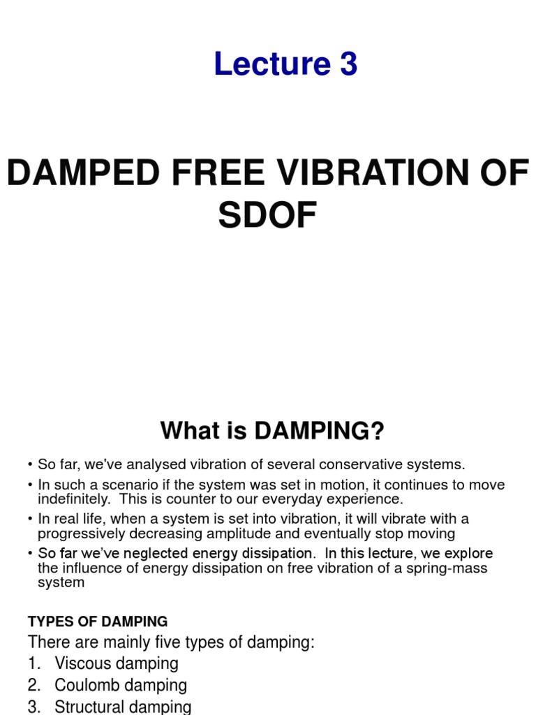 Lecture 21 | PDF | Damping | Metrology