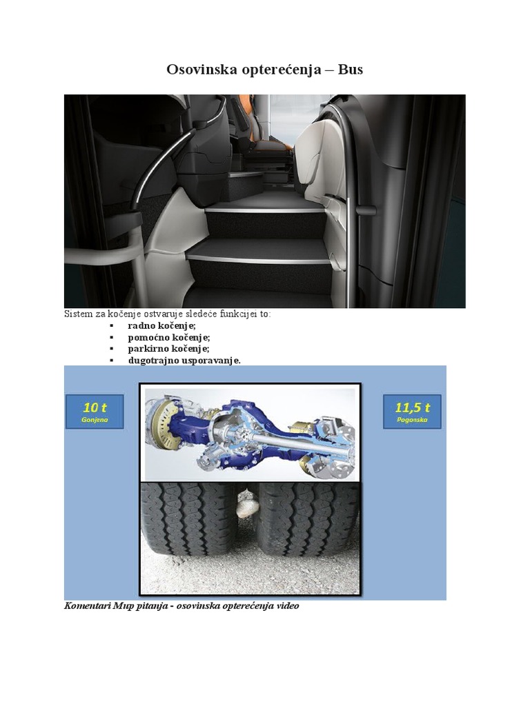 Osovinska opterećenja – Bus | PDF