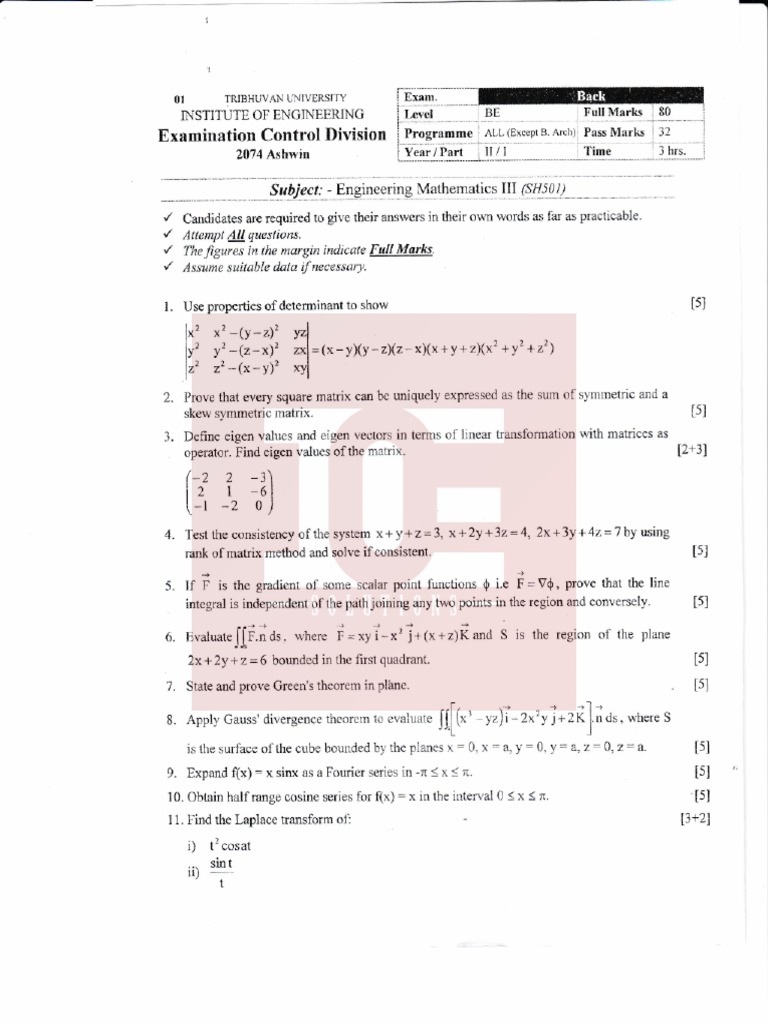 Engineering Mathematics III - Compressed | PDF