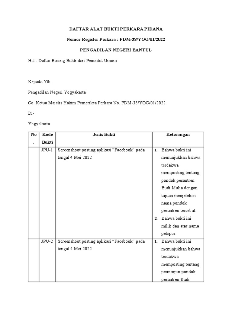 Pengantar Alat Bukti | PDF