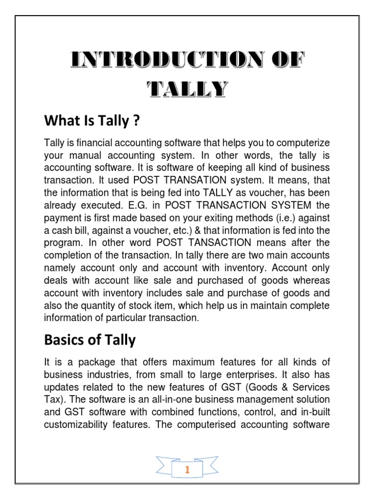 Tally Accounting Software Guide | PDF | Depreciation | Fixed Asset