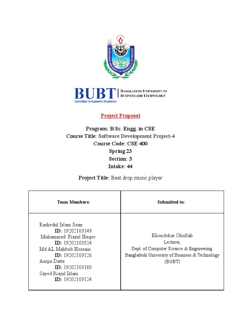 Project Proposal sdp4 | PDF | Spotify | Android (Operating System)