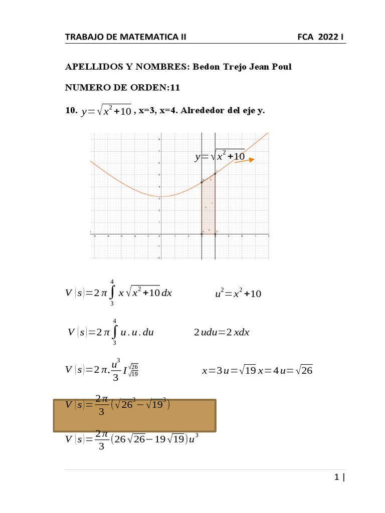 Volumen Con Integrales | PDF