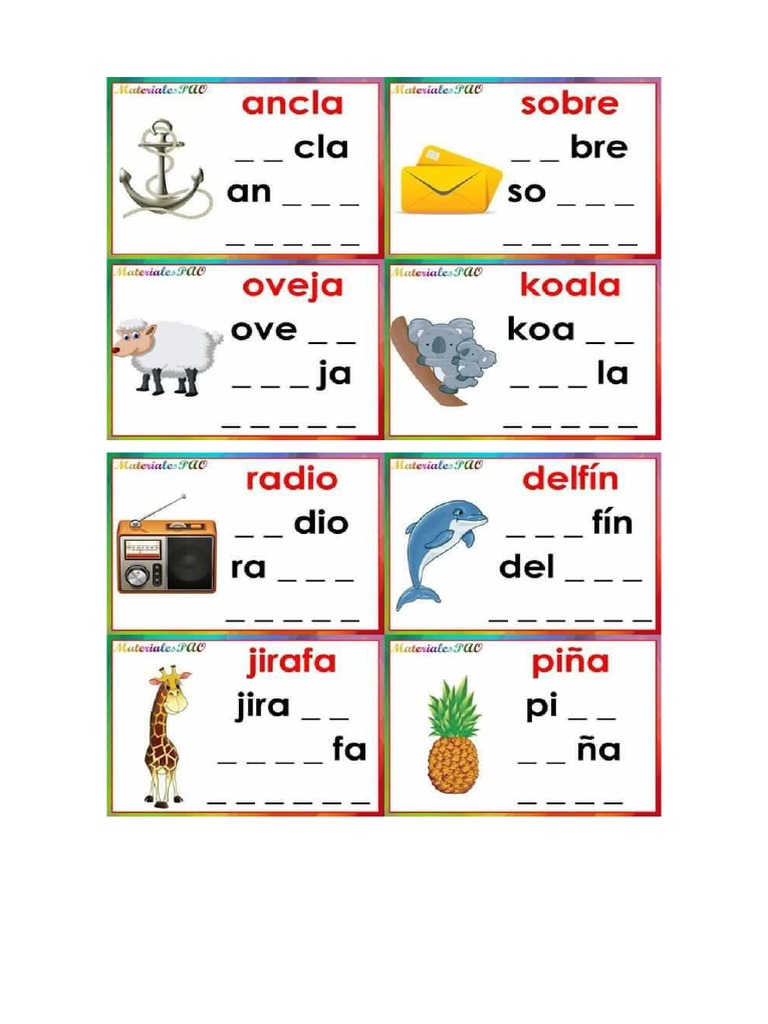 Fichas para Completar | PDF