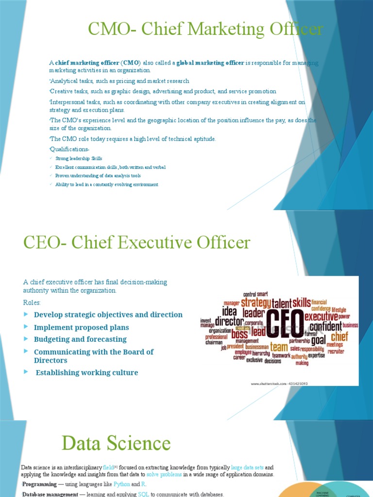 Cmo Chief Marketing Officer 1 Pdf Marketing Data Science