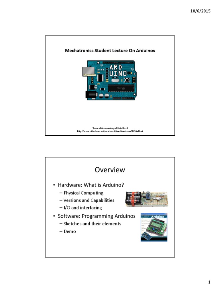 Arduino Lecture Notes | PDF