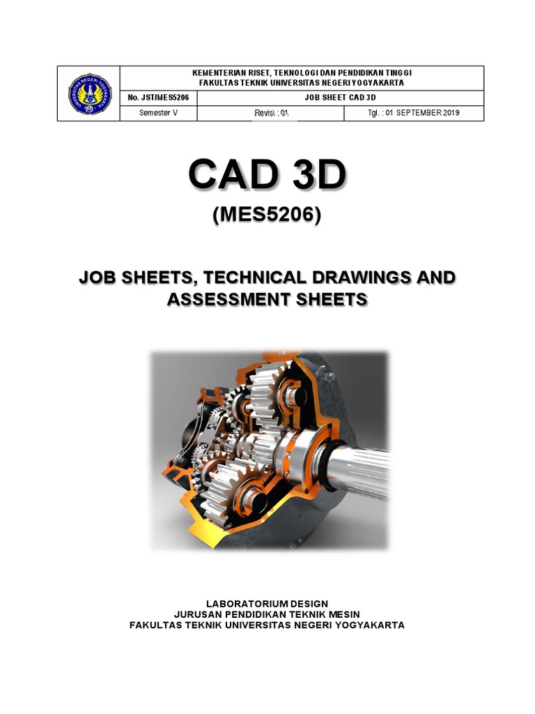 Jobsheet Cad 3d Untuk d3 Teknik Mesin | PDF