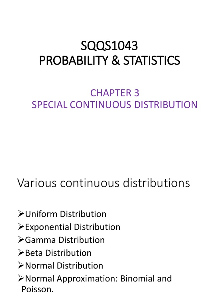 Special Continuous Distributions Overview | PDF | Normal Distribution ...