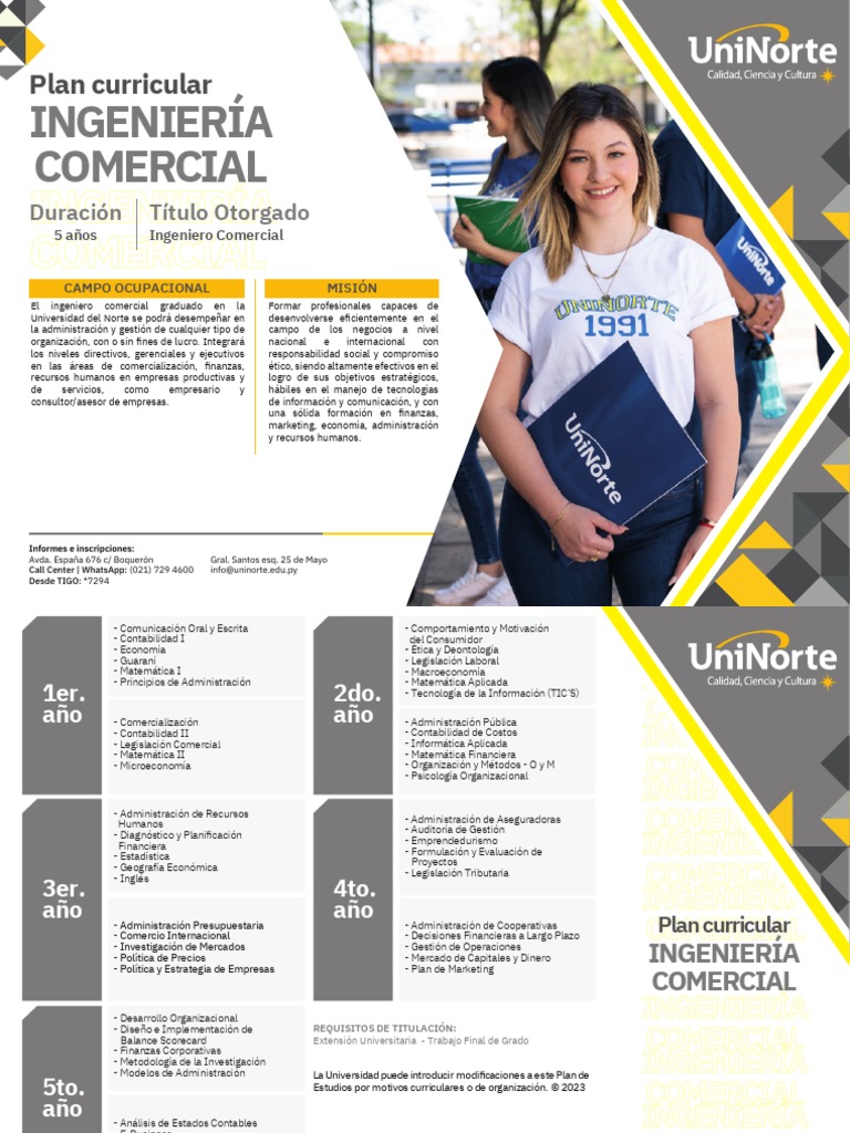Plan Curricular 2023 ING. COMERCIAL | PDF | Marketing | Contabilidad