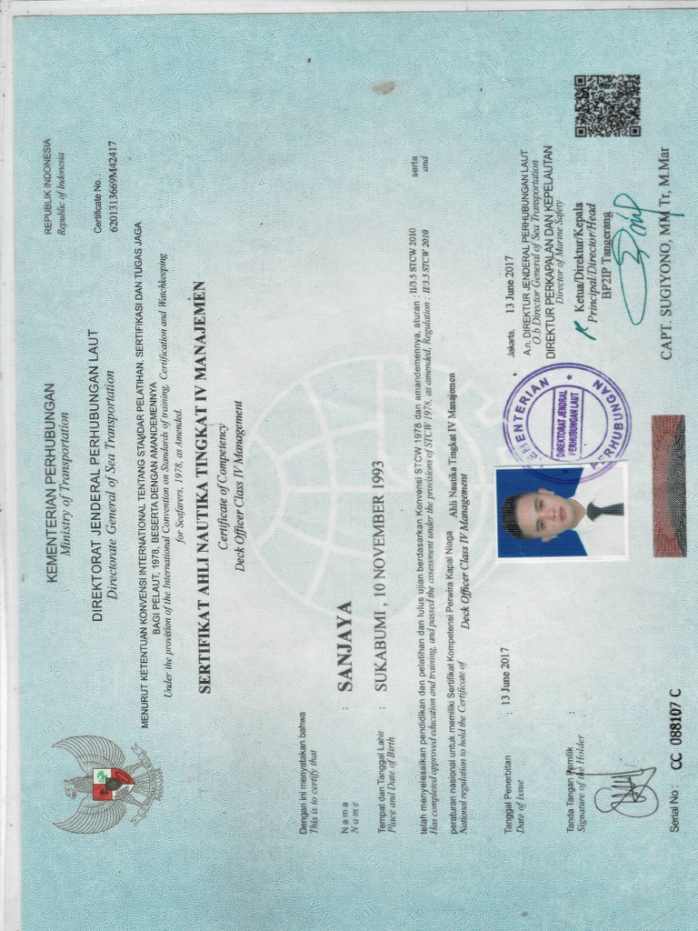 Ijazah & Endorse Mualim I | PDF