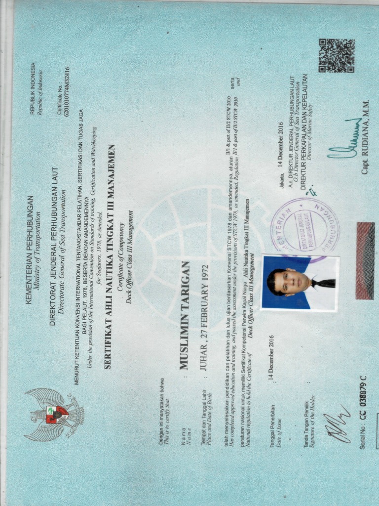 Ijazah & Endorse Nakhoda | PDF