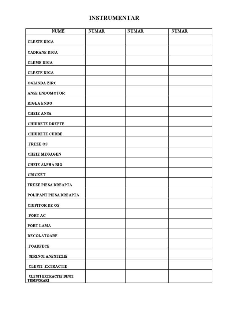 Tabel Instrumentar Inventar | PDF