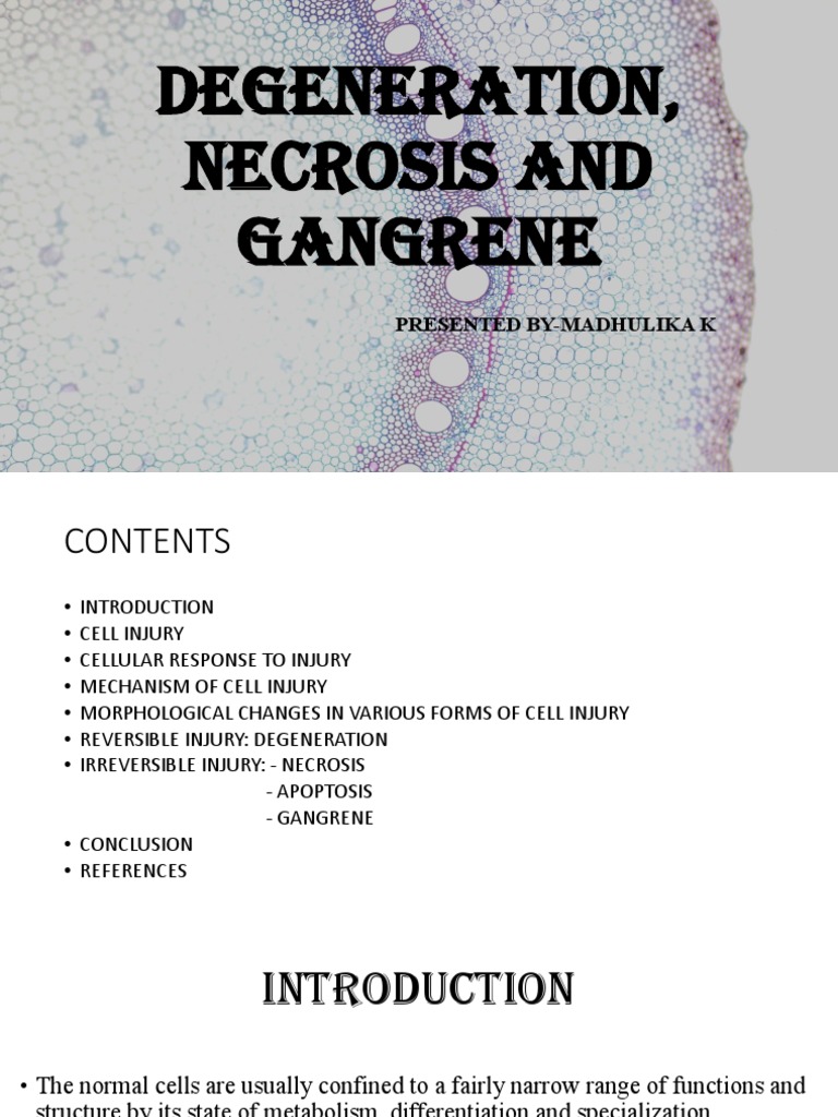 5) Degeneration, Necrosis and Gangrene | PDF | Necrosis | Apoptosis