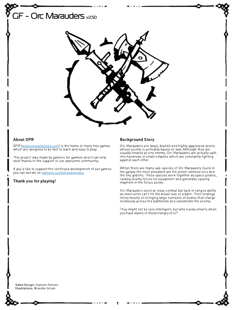 GF - Orc Marauders v2.50 | PDF | Machine Gun | Flight