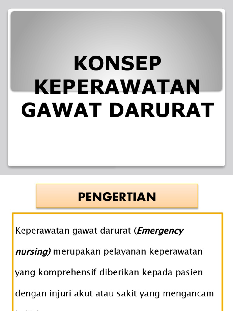 Konsep Dasar Keperawatan Gawat Darurat | PDF