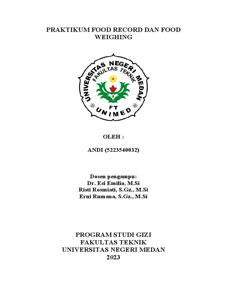 Food Record and Weighing Analysis | PDF
