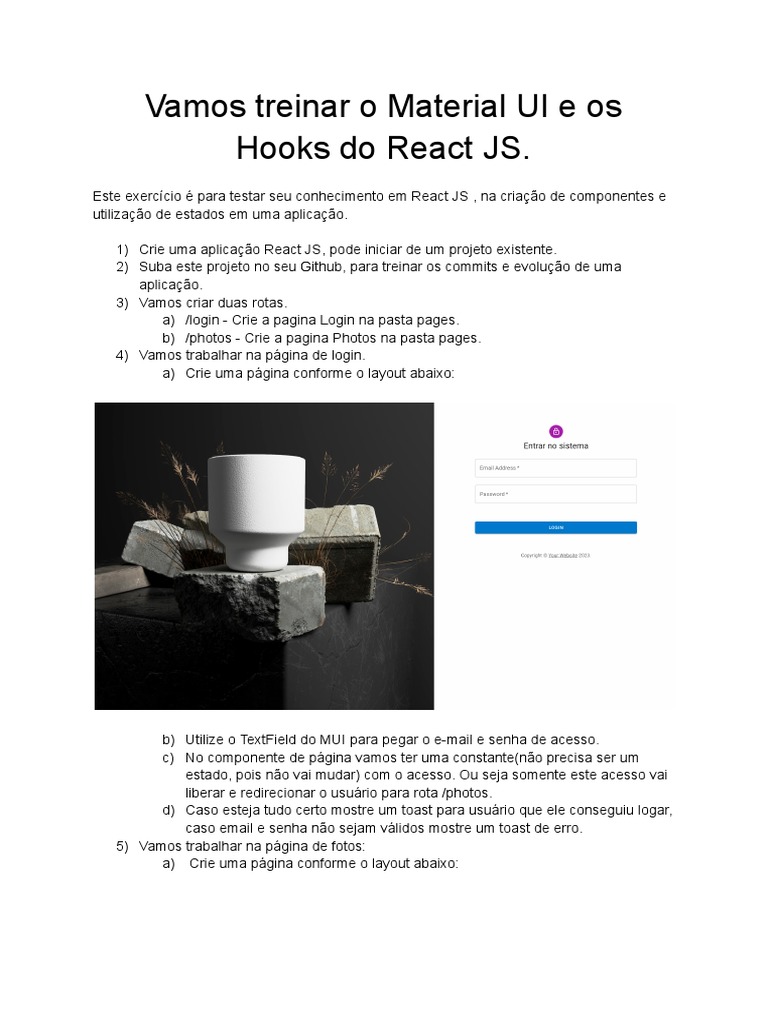 Exercicios React JS - MUI | PDF