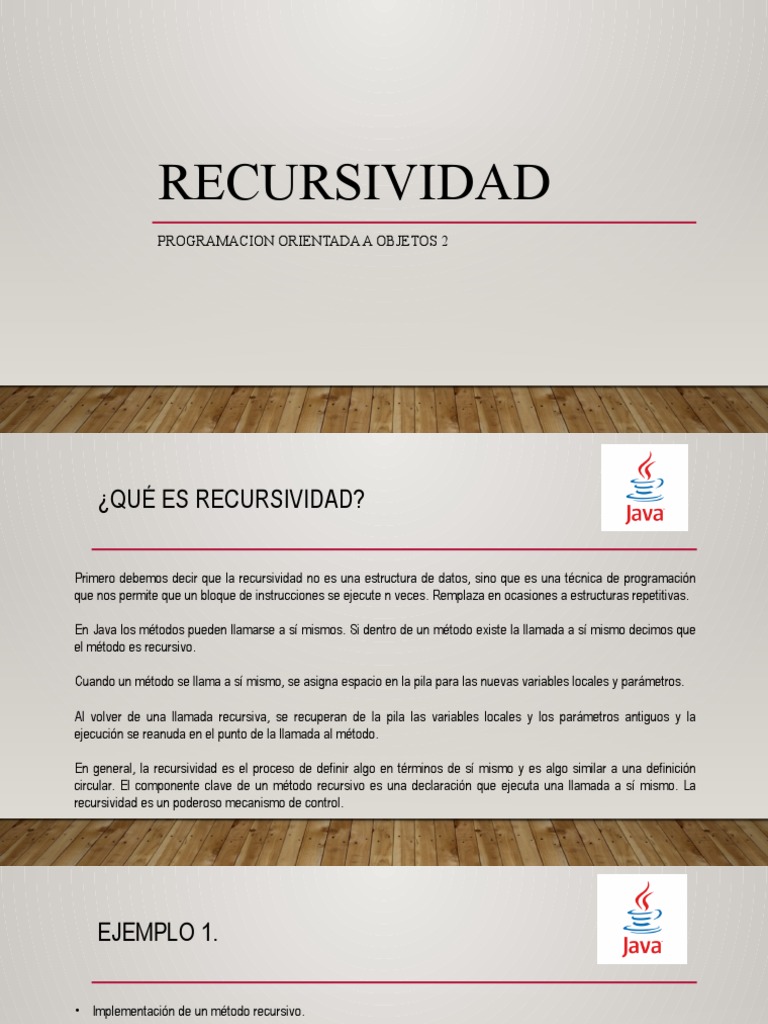 RECURSIVIDAD | PDF | Recursividad | Java (lenguaje de programación)