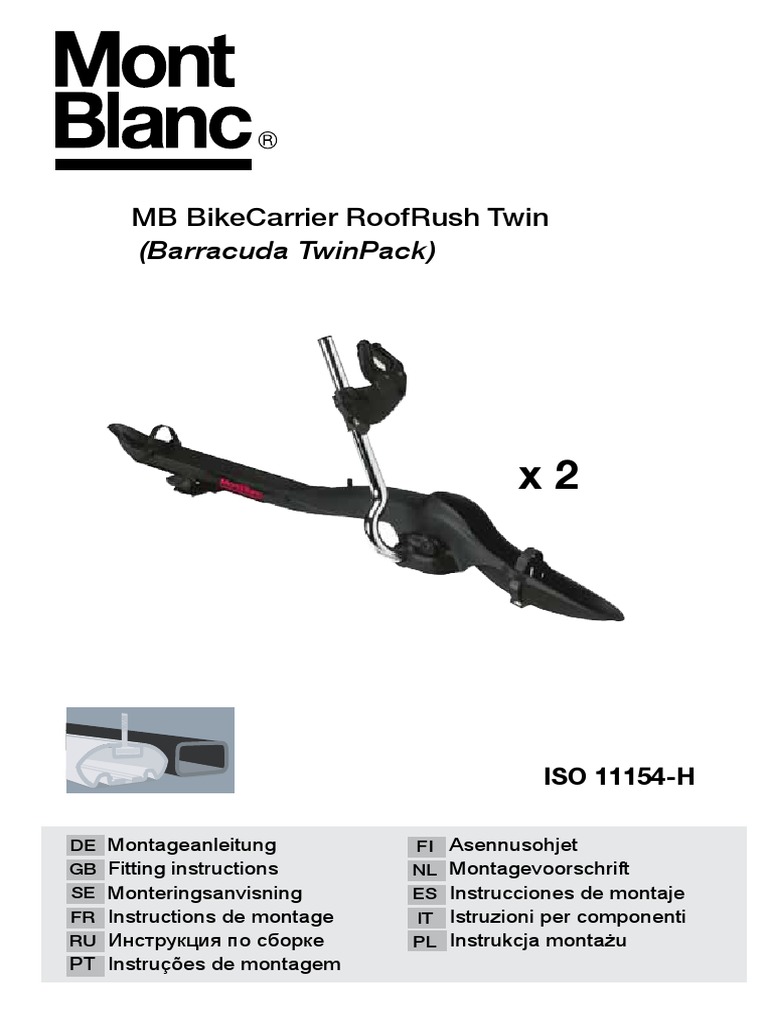 MB Bikecarrier Roofrush Twin (Barracuda Twinpack) : Iso 11154-H | PDF