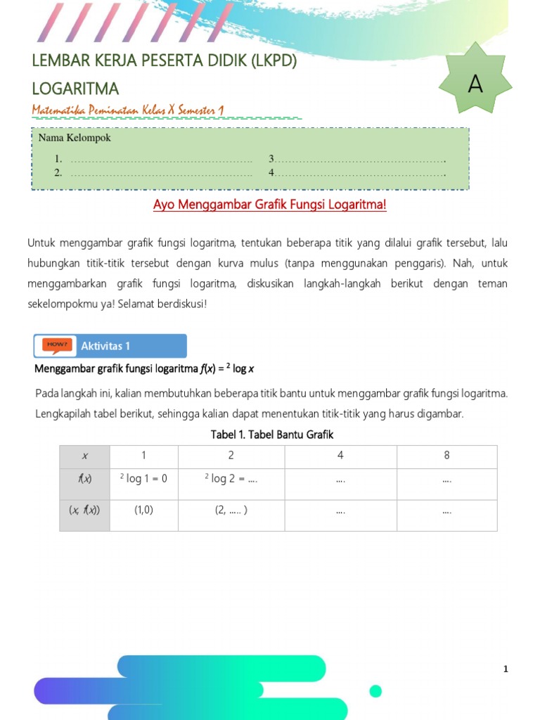 LKPD Grafik Logaritma | PDF | Metode & Bahan Ajar | Komputer