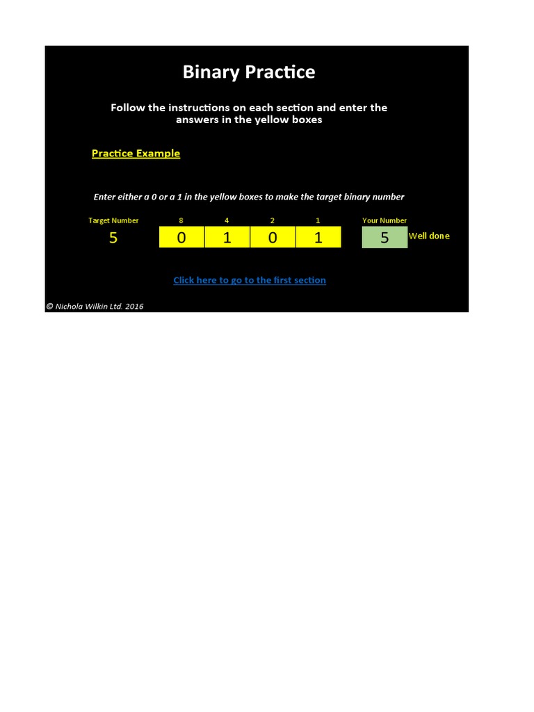 Binary Game | PDF | Arithmetic | Mathematical Notation