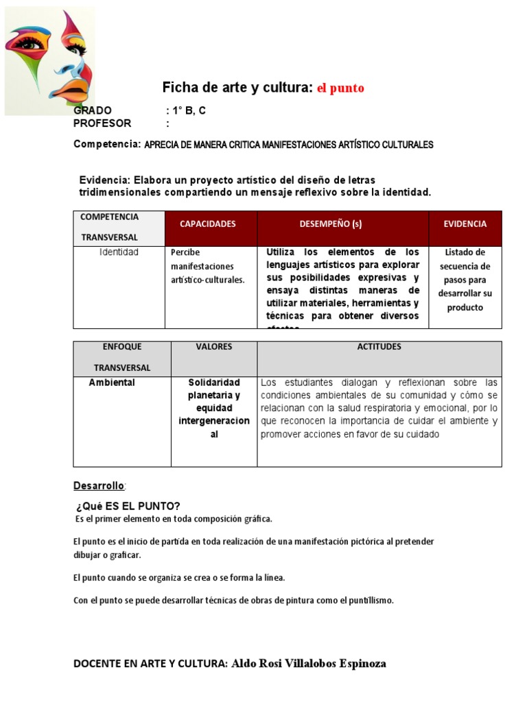 Sesión 1 Arte y Cultura El Punto | PDF | Pinturas | Dibujo