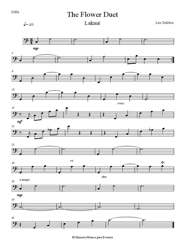 1 - Duet Flowers - Cello | PDF | Opéra