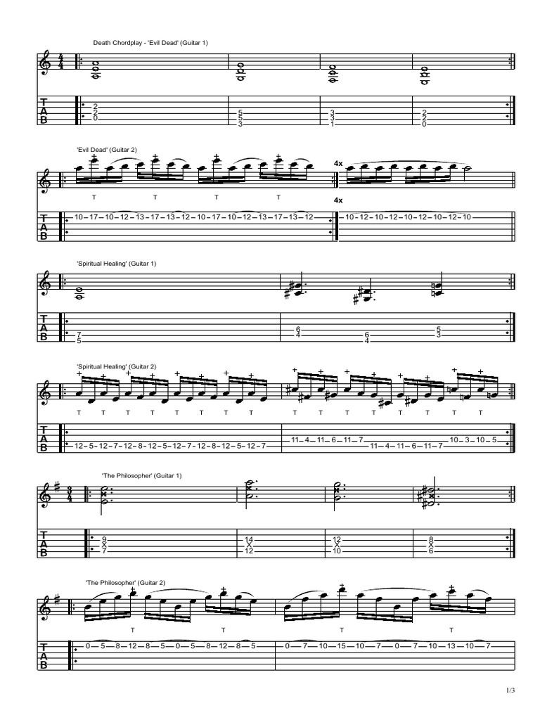 Guitar Tabs for Metal Fans | PDF | Religious Belief And Doctrine