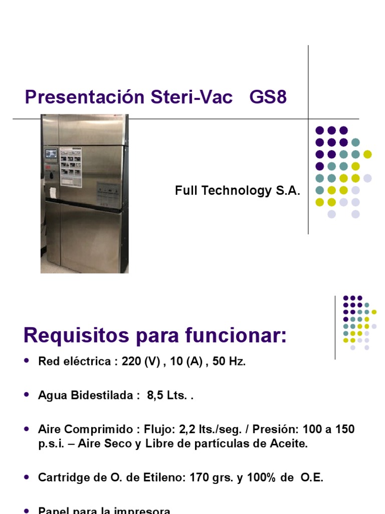 Pres. Steri-Vac GS8 | PDF | Ciencias fisicas