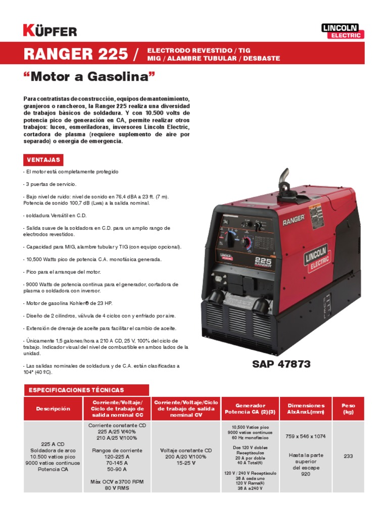 Ranger 225 | PDF | Soldadura | Construcción