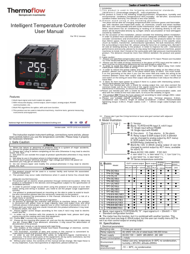 Controler Thermoflow TP4 | PDF | Electrical Wiring | Relay