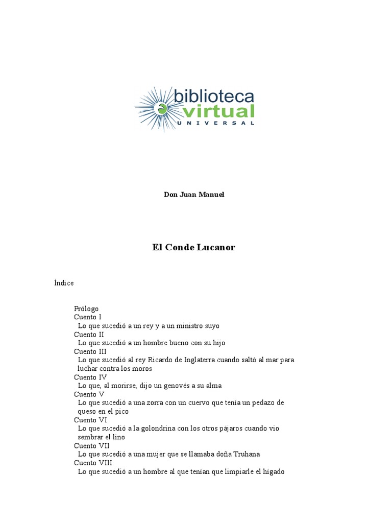 El Conde Lucanor - PDF | PDF