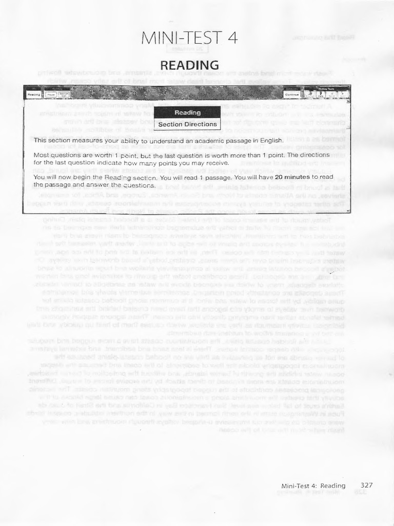Mini-test Reading 4 TOEFL | PDF