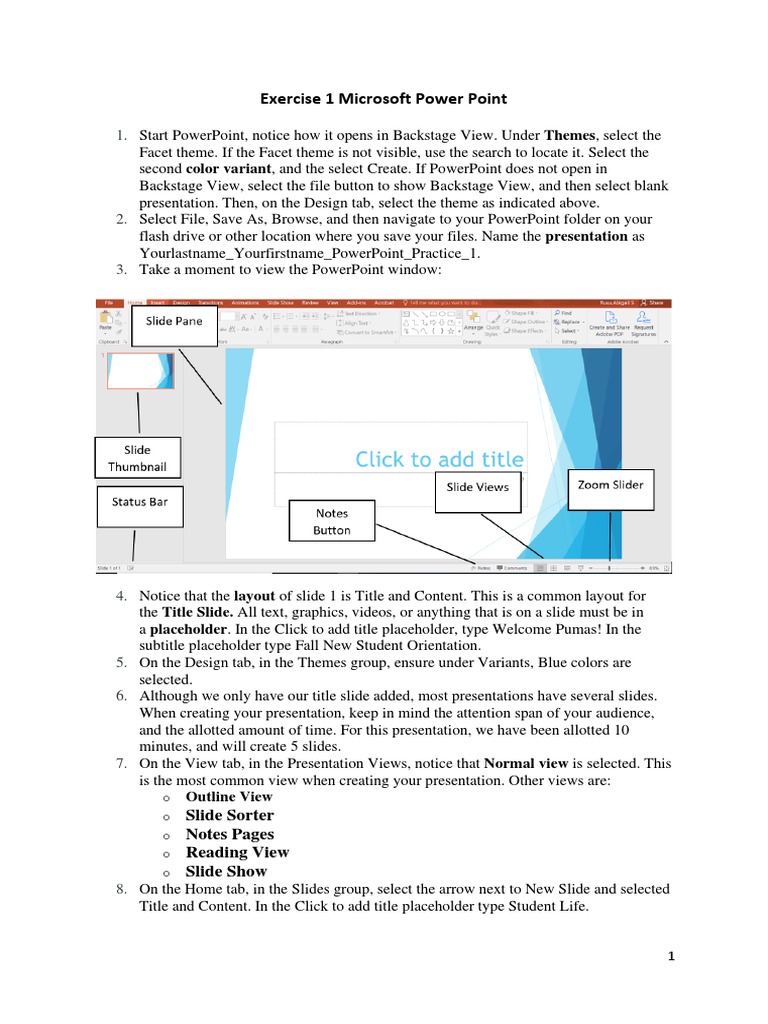 Exercise 1 Mcppoint | PDF | Microsoft Power Point | Page Layout