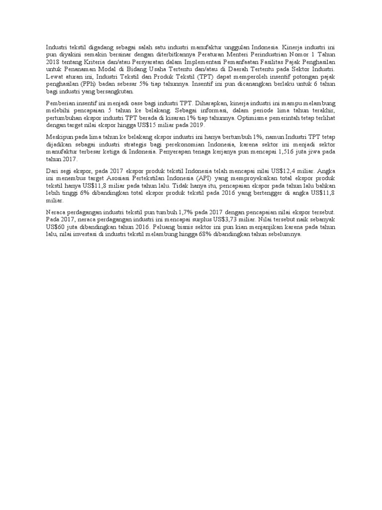 Bahan Paper Mop Tekstil | PDF