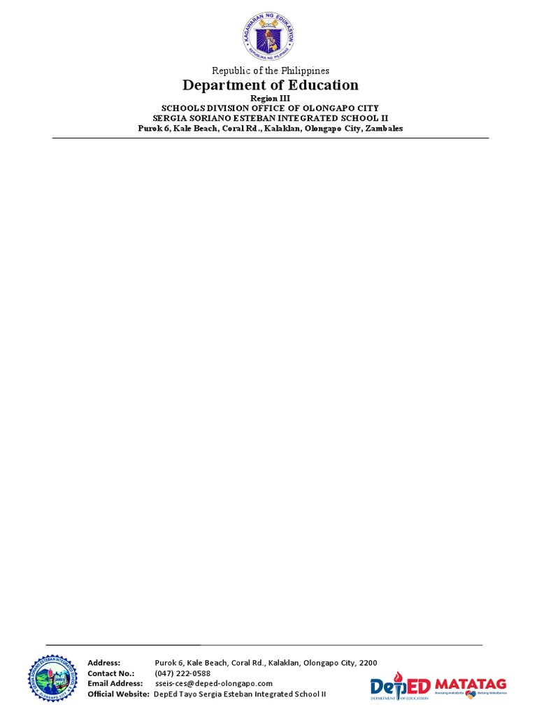 Sergia 2 Document Template Deped Matatag 2023 | PDF