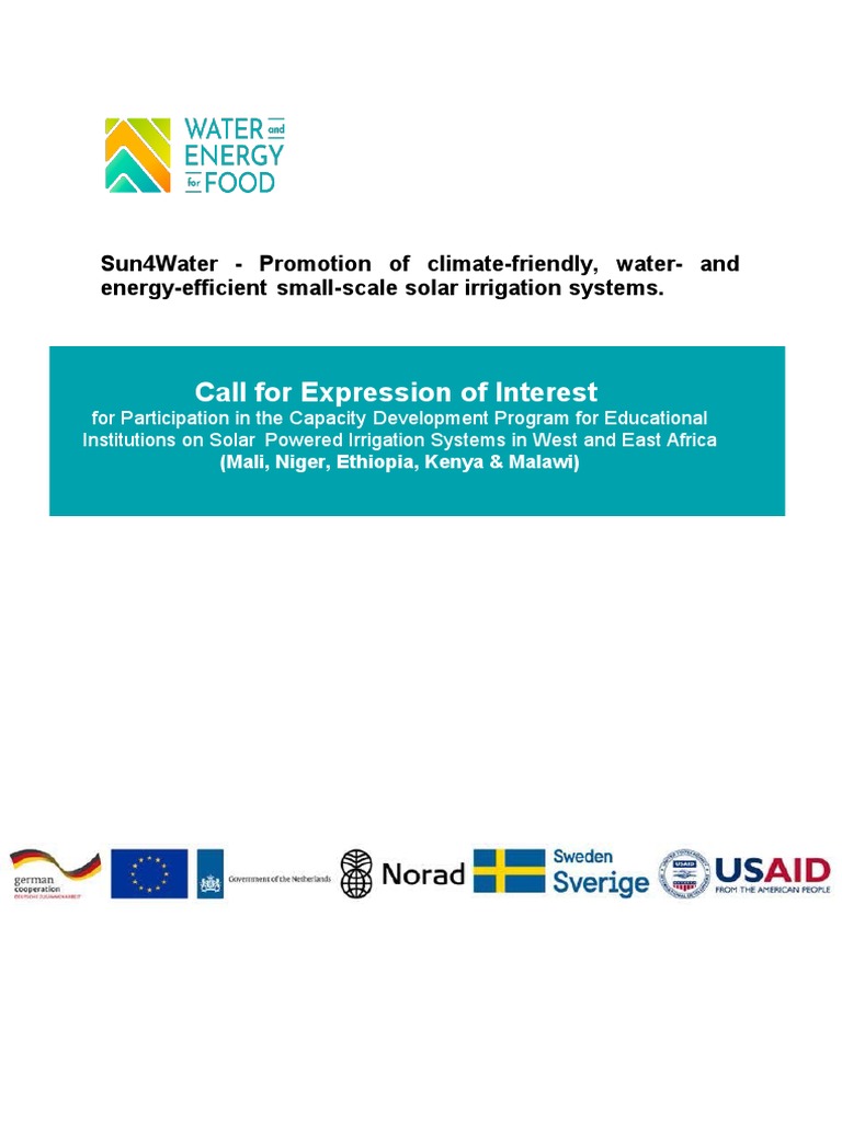EOI For Participating EIs in Sun4Water Capacity Development Programme ...