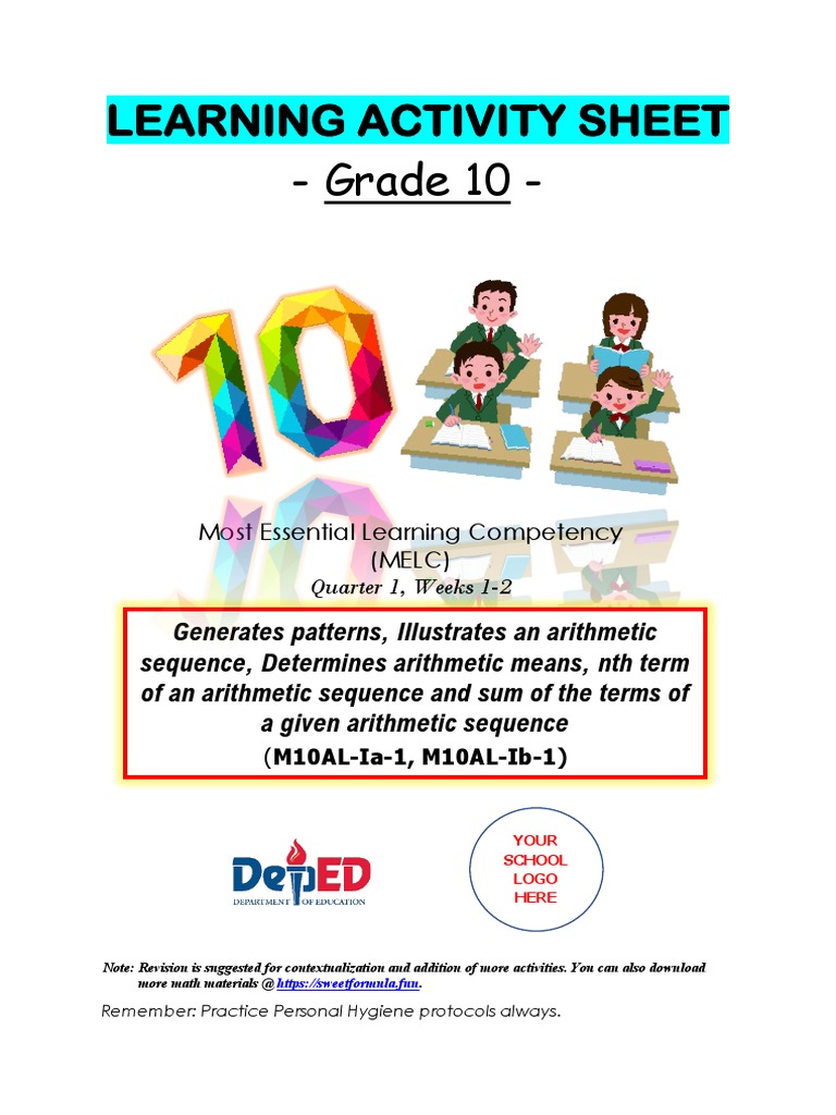 Gr10math Q1W1&W2 - Las | PDF | Sequence | Mean