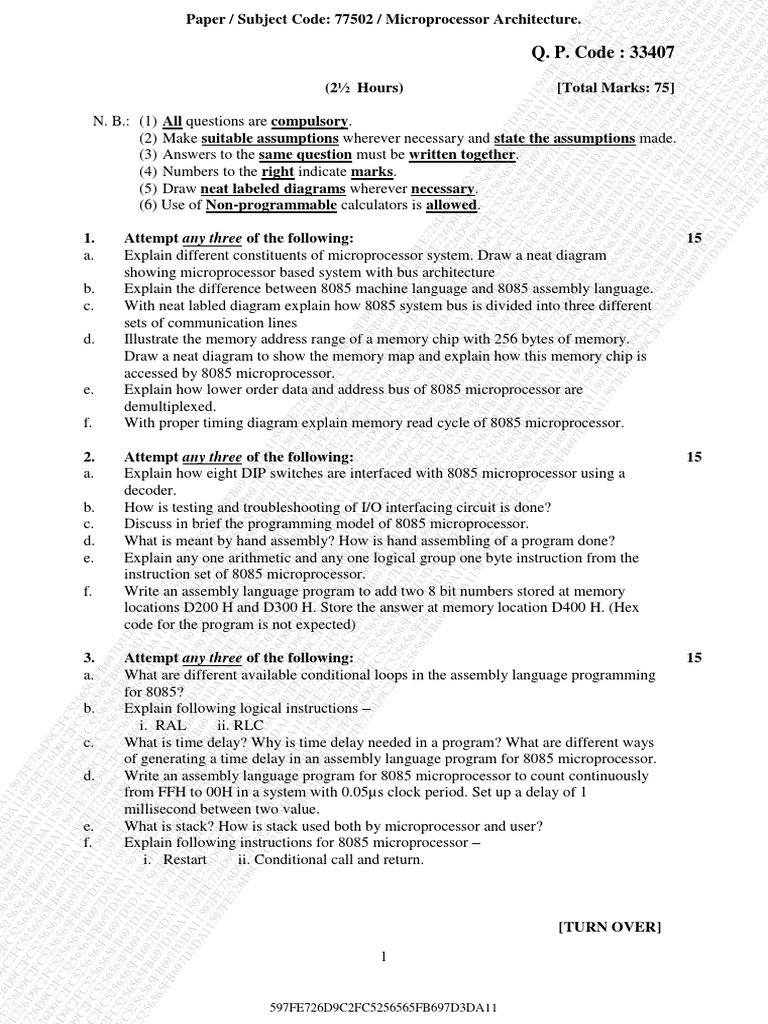 Fyit Sem Ii Apr.19 (Choice Base) Microprocessor Architecture 5.apr.19 ...