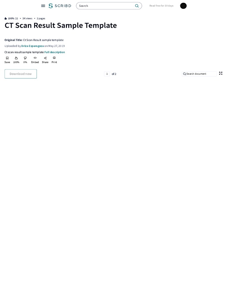 CT Scan Report Sample Template | PDF