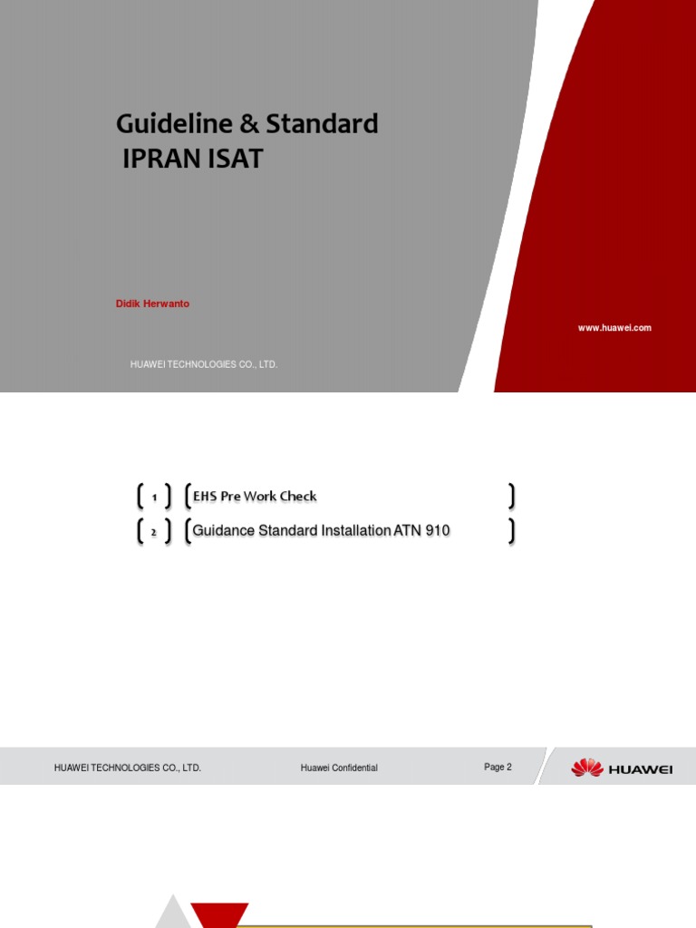 Guideline Standard Installation ATN 910 - NE 8000 IPRAN ISAT v.1.9 ...