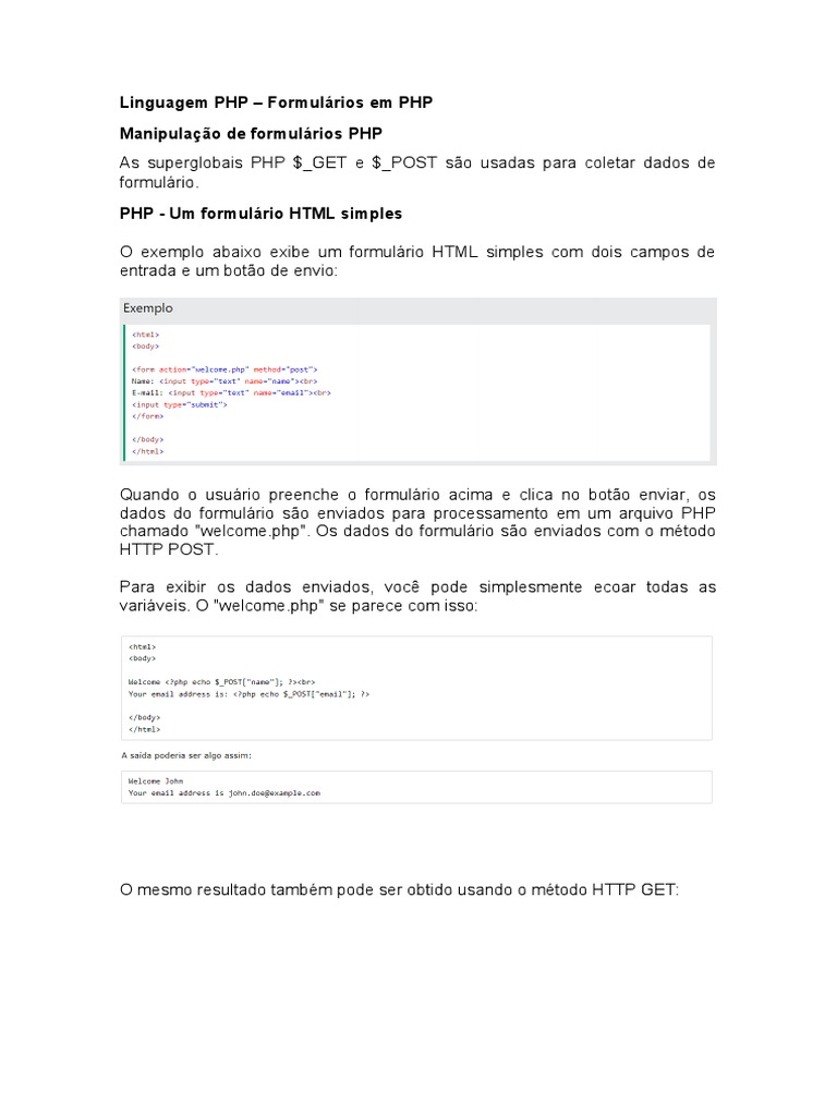 13.Formulários em PHP | PDF