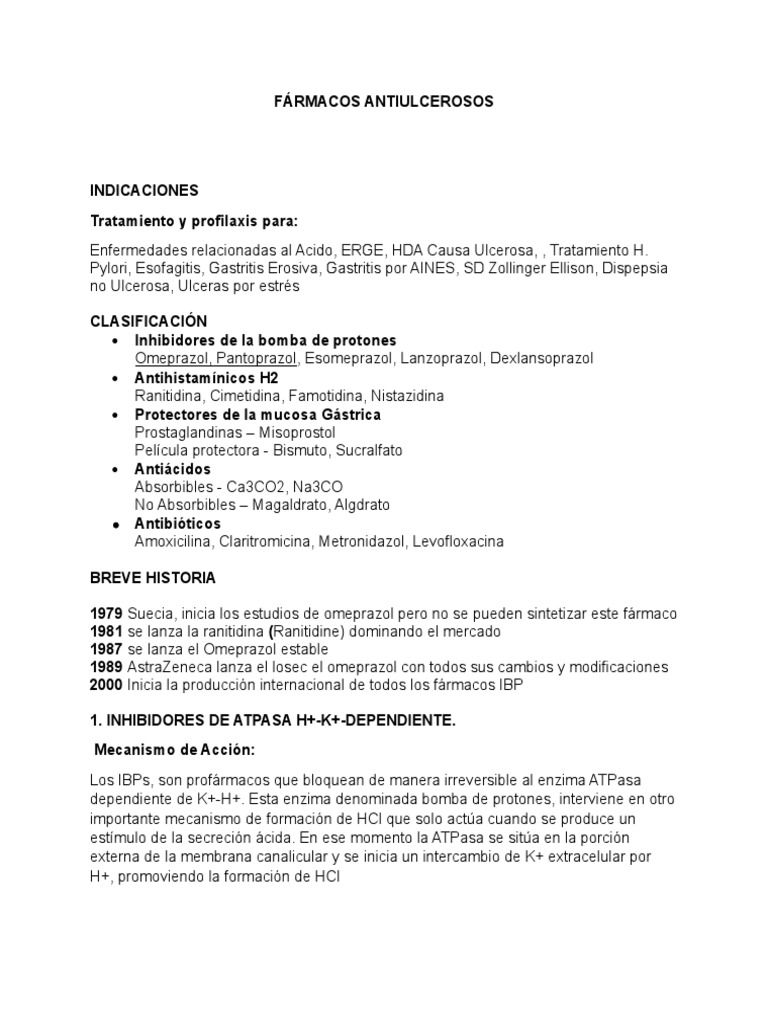 Fármacos Antiulcerosos Endocrinologia | PDF | Medicina CLINICA ...