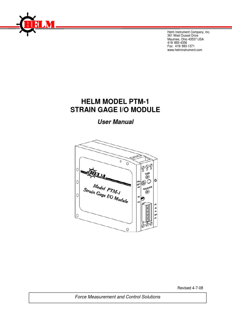 PTM 1 Strain Gage Io Module | PDF | Resistor | Programmable Logic ...