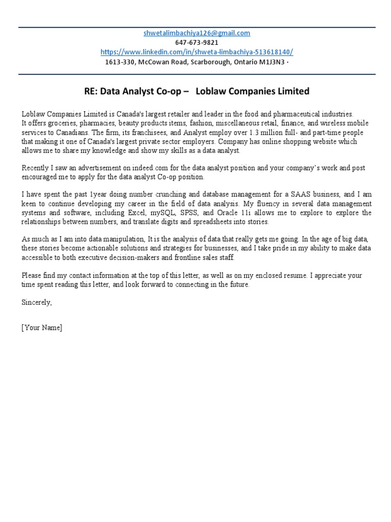 Data Analyst Cover Letter - Chicago Dark Blue | PDF | Résumé | Data ...